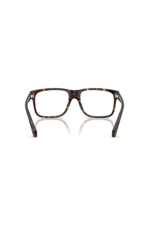Moncler 56mm Rectangle Optical Glasses - Tortoise