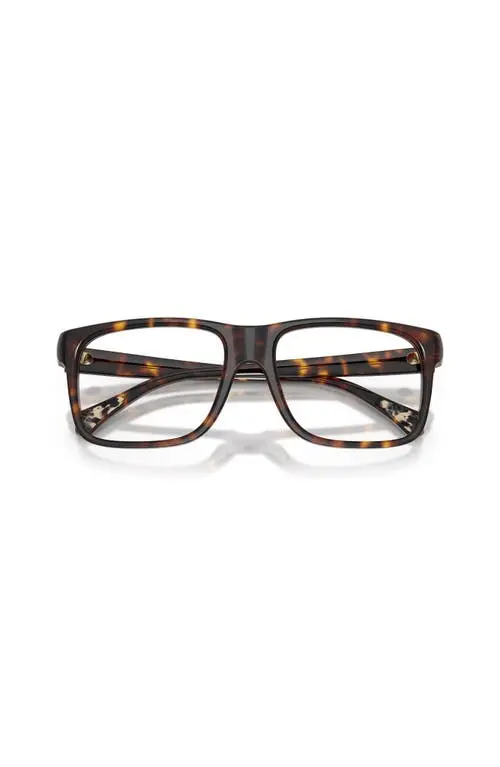 Moncler 56mm Rectangle Optical Glasses - Tortoise
