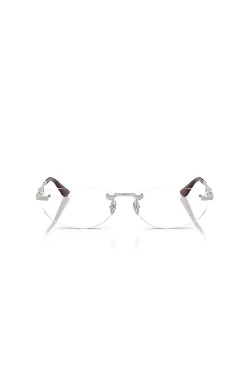 FERRARI 59mm Rectangle Optical Glasses - Silver