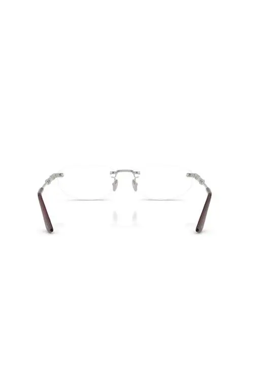 FERRARI 59mm Rectangle Optical Glasses - Silver