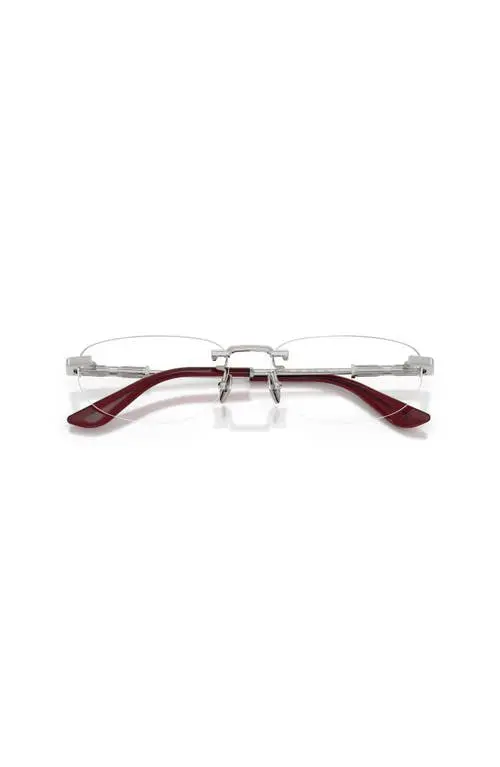 FERRARI 59mm Rectangle Optical Glasses - Silver