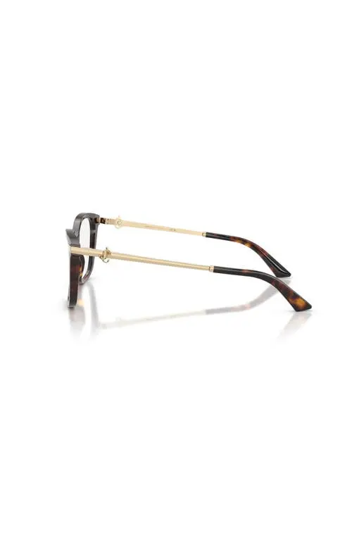 JIMMY CHOO 52mm Rectangle Optical Glasses - Tortoise