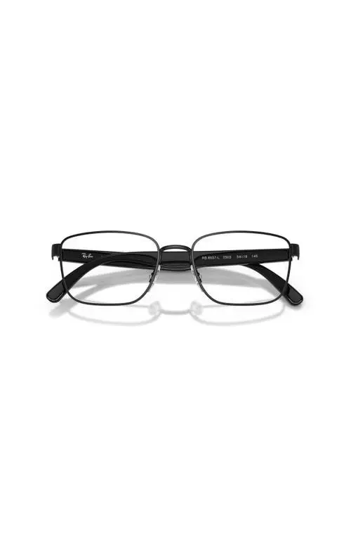 Ray-ban 54mm Rectangle Optical Glasses - Black