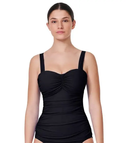 GOTTEX Tutti Frutti Underwire E-cup Tankini Top Swimsuit - Black