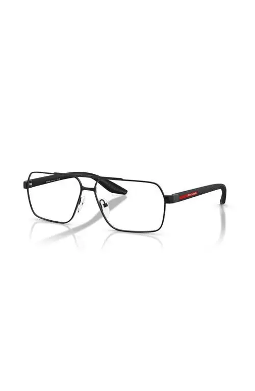 Prada 57mm Rectangle Optical Glasses - Black