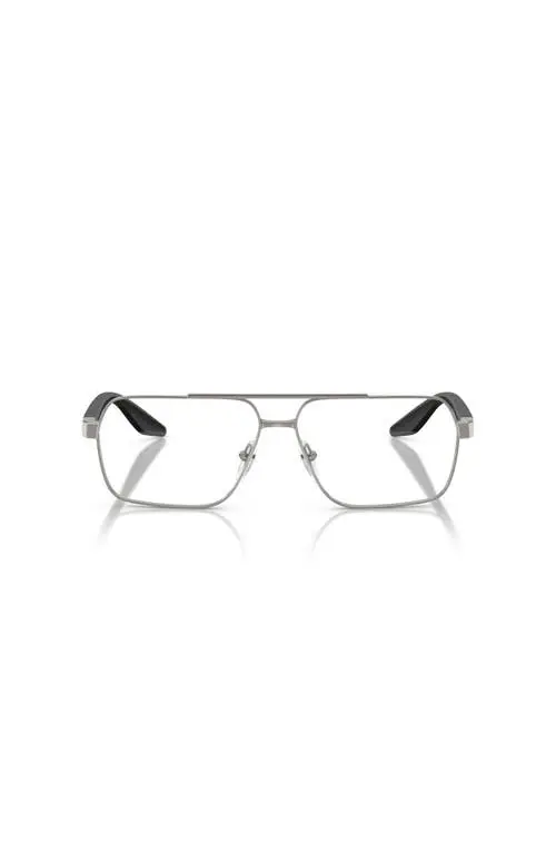 Prada 57mm Rectangle Optical Glasses - Grey