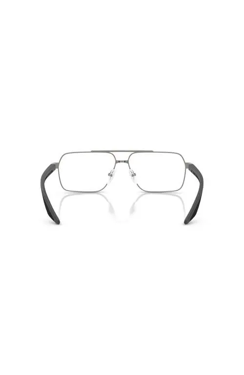 Prada 57mm Rectangle Optical Glasses - Grey