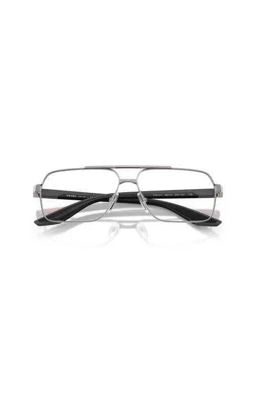 Prada 57mm Rectangle Optical Glasses - Grey