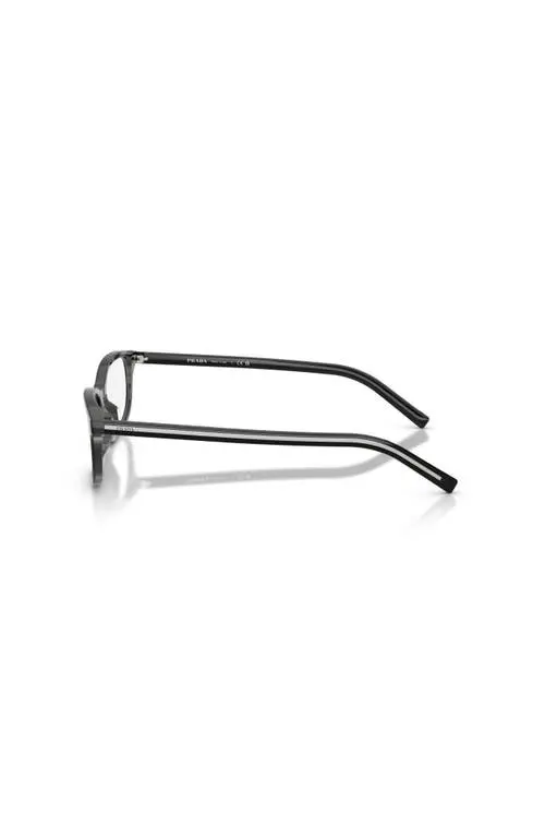 Prada 55mm Irregular Optical Glasses - Black