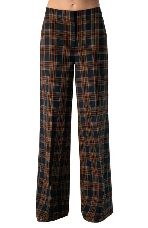 IVONNE Plaid Wide-leg Pants