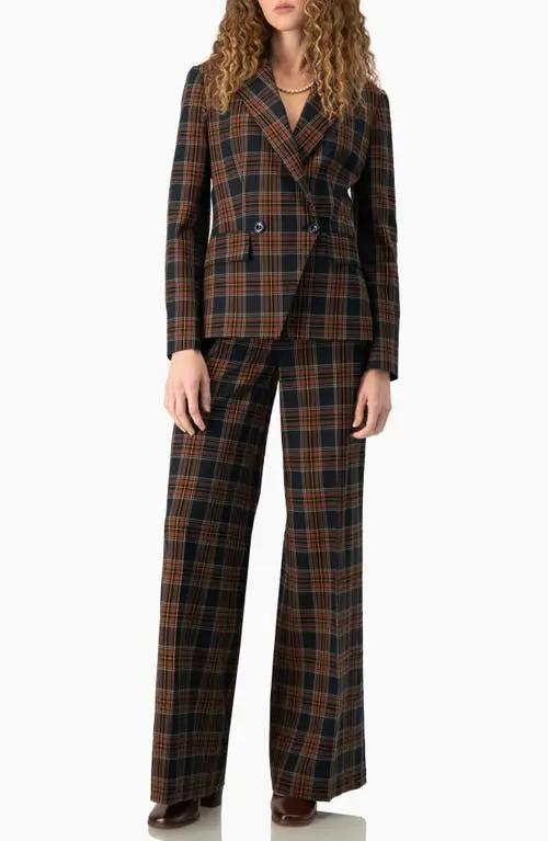 IVONNE Plaid Wide-leg Pants
