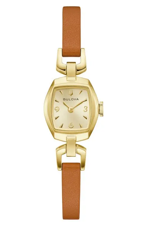 Bulova Jackie Leather Strap Watch - Brown