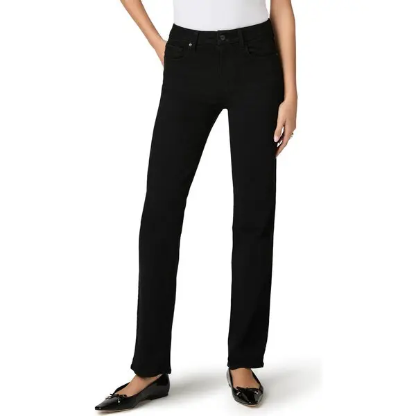 Paige Mason High Waist Straight Leg Jeans - Black Shadow