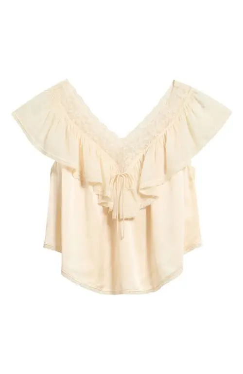 DÔEN Yadira Silk Top With Lace Trim