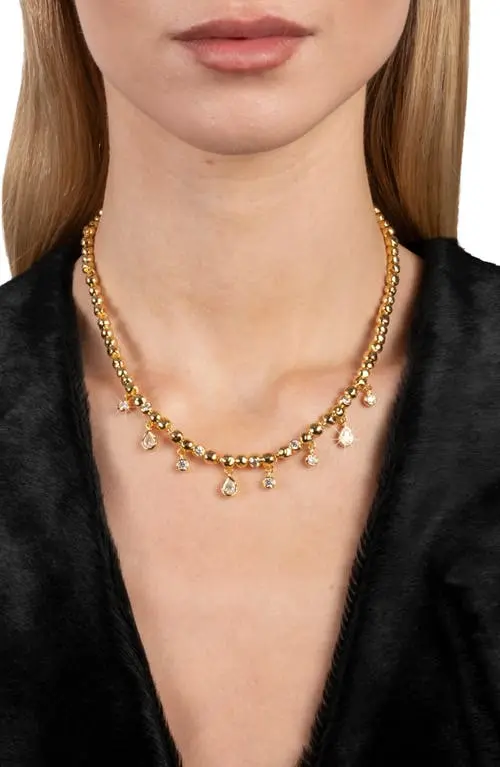 Alexis Bittar Asterales Cubic Zirconia Charm Ball Chain Necklace
