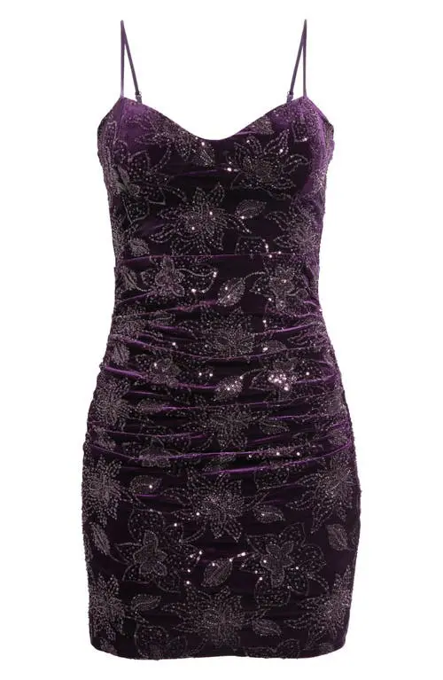 EMERALD SUNDAE Sequin Velvet Corset Minidress