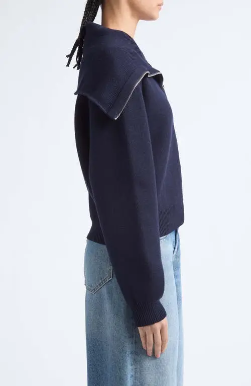 RÓHE Two-way Sailor Zip Merino Wool Cardigan