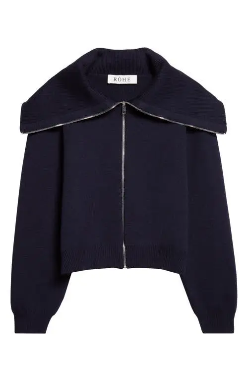 RÓHE Two-way Sailor Zip Merino Wool Cardigan