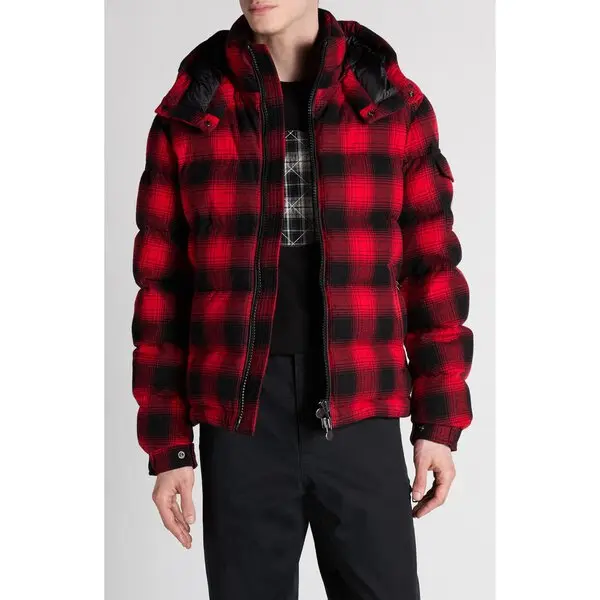 Moncler Airor Buffalo Check Down Puffer Jacket