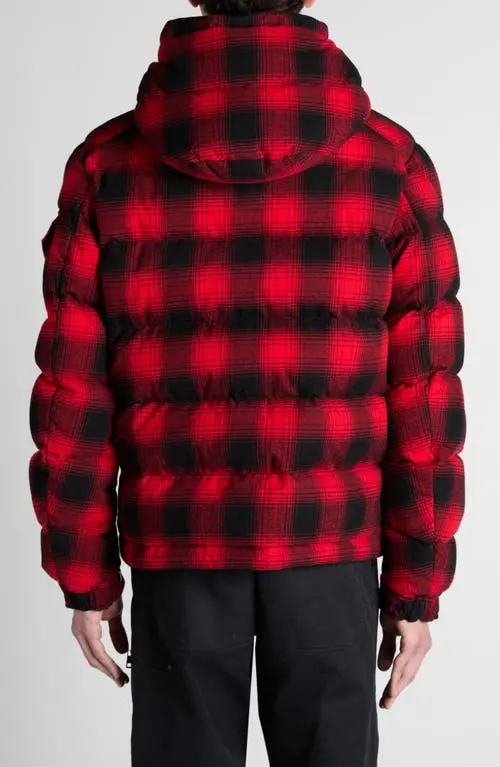 Moncler Airor Buffalo Check Down Puffer Jacket