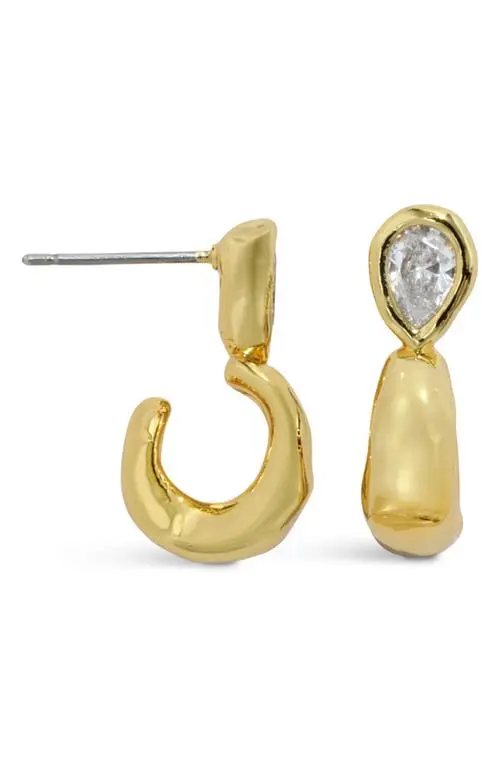 Alexis Bittar Asterales Pear Cubic Zirconia Small Hoop Earrings