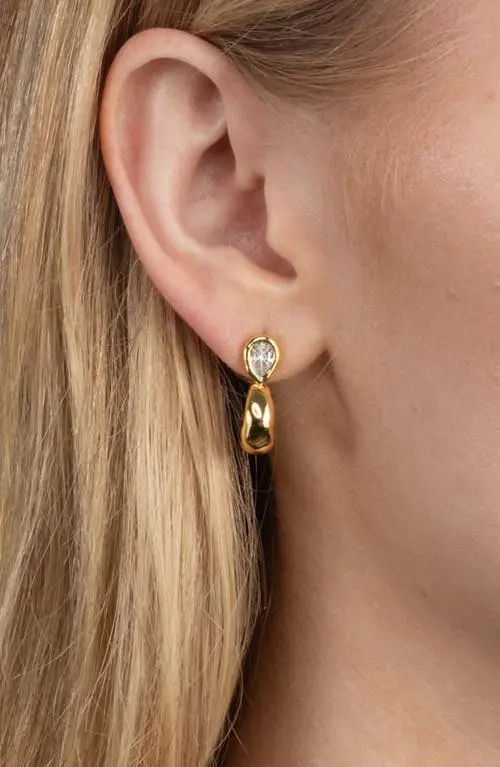 Alexis Bittar Asterales Pear Cubic Zirconia Small Hoop Earrings