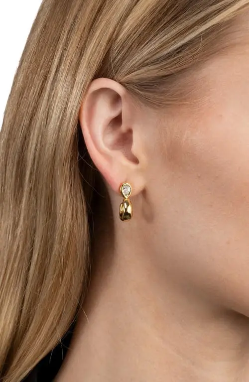 Alexis Bittar Asterales Pear Cubic Zirconia Small Hoop Earrings