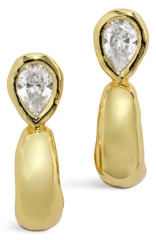 Alexis Bittar Asterales Pear Cubic Zirconia Small Hoop Earrings