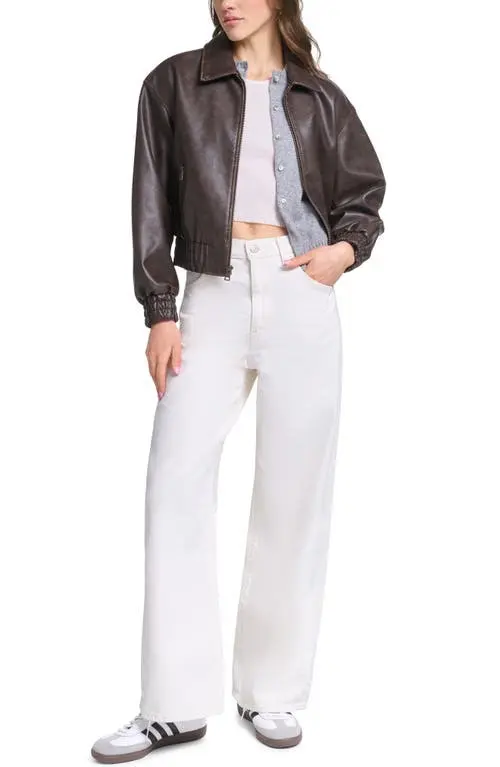 LEVI'S Faux Leather Bomber Jacket - Brown