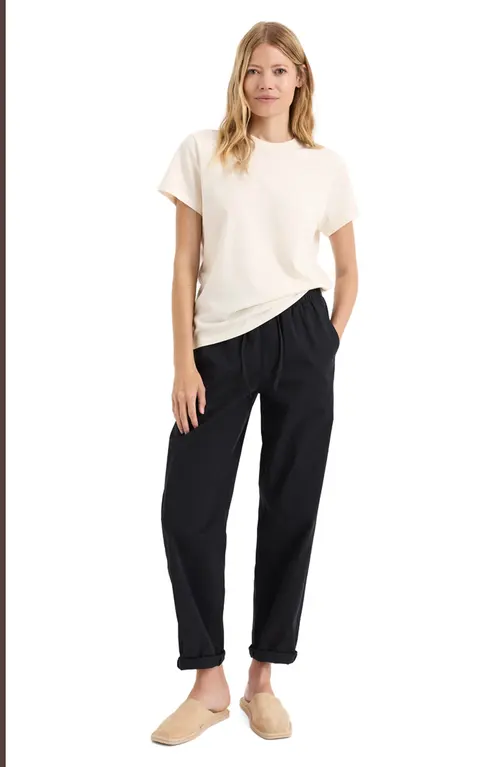 PACT Organic Cotton Peached Twill Pull-on Pant - Washed Black