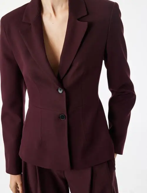 Koton Long Sleeve Shaped Waist Notch Lapel Blazer