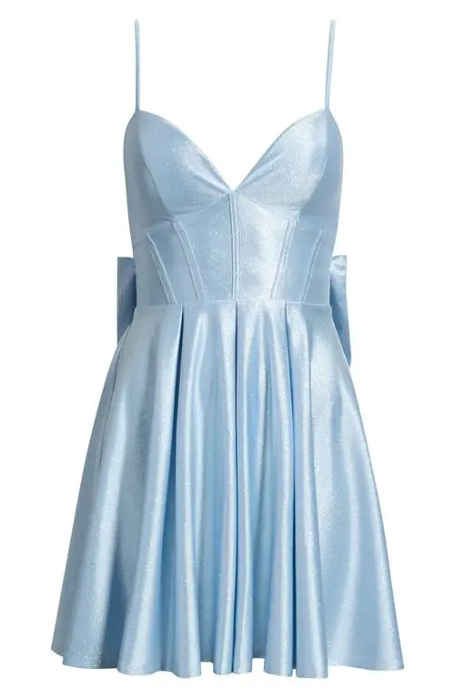 EMERALD SUNDAE Glitter Knit Corset Fit And Flare Minidress