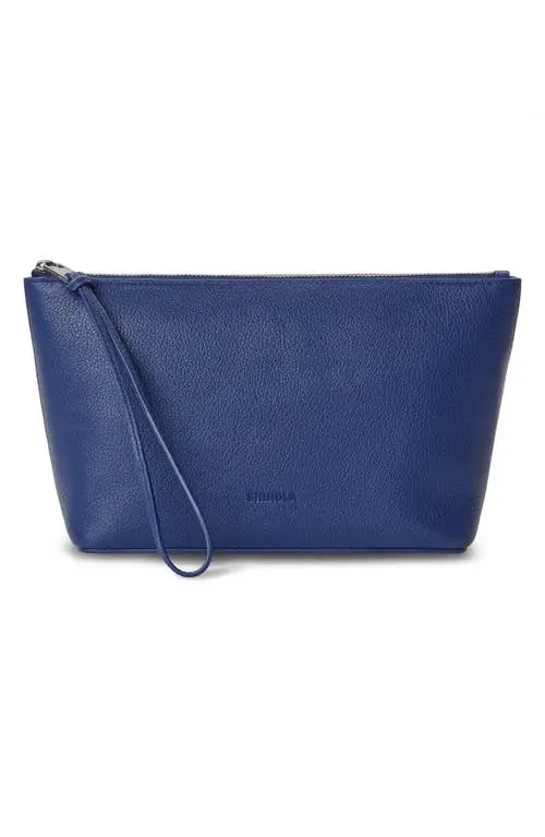 Shinola Small Zip Pebbled Leather Cosmetic Case - Blue