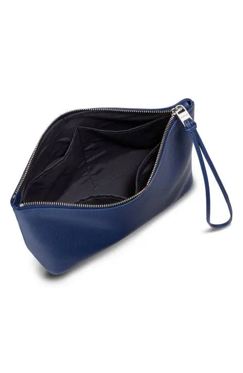 Shinola Small Zip Pebbled Leather Cosmetic Case - Blue