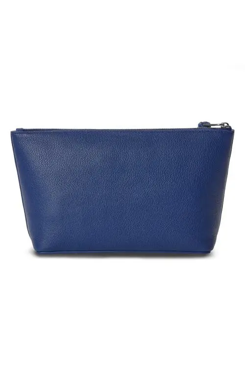 Shinola Small Zip Pebbled Leather Cosmetic Case - Blue