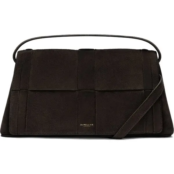 DEMELLIER N134 The Florence Woven Suede Top Handle Bag - Dark Chocolate