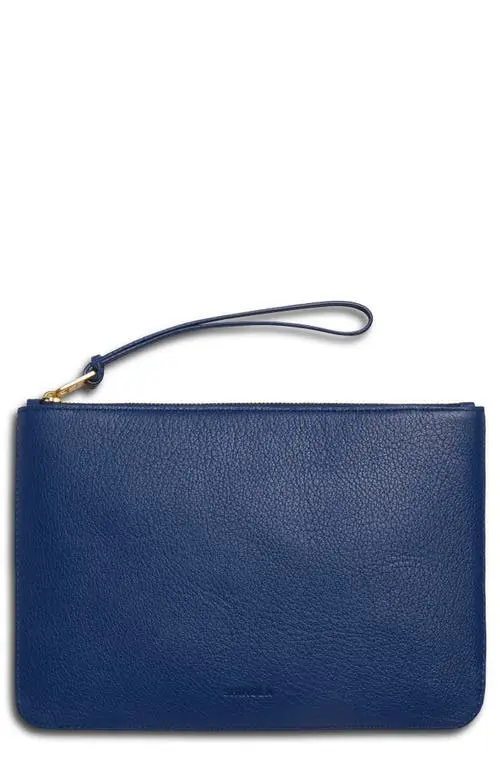 Shinola Wristlet Leather Zip Pouch - Blue