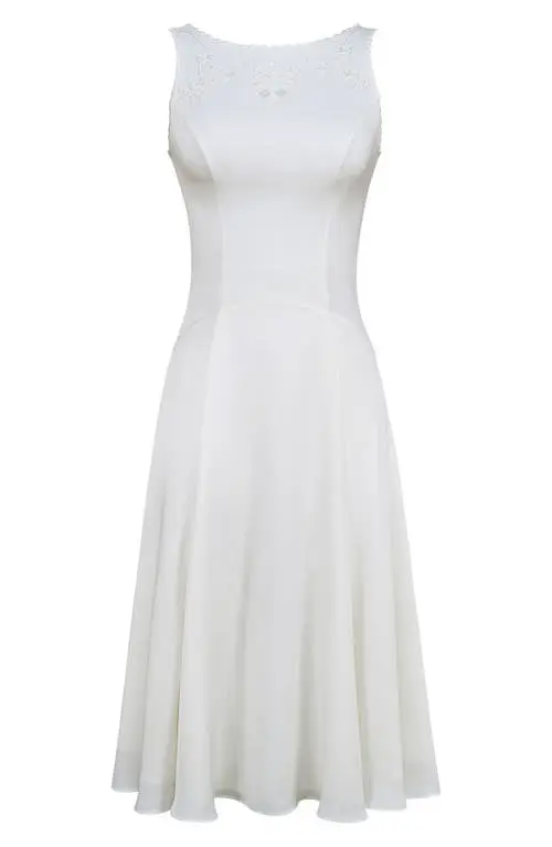 House Of Cb Alyssia Embroidered Satin Midi Dress