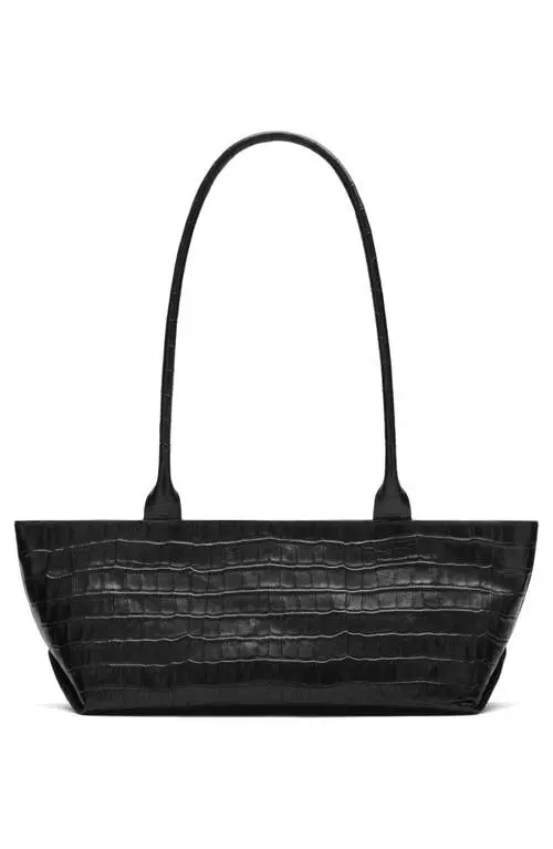 DEMELLIER The New York Croc Embossed Leather Shoulder Bag