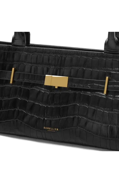 DEMELLIER The New York Croc Embossed Leather Shoulder Bag