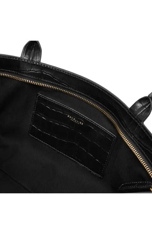 DEMELLIER The New York Croc Embossed Leather Shoulder Bag
