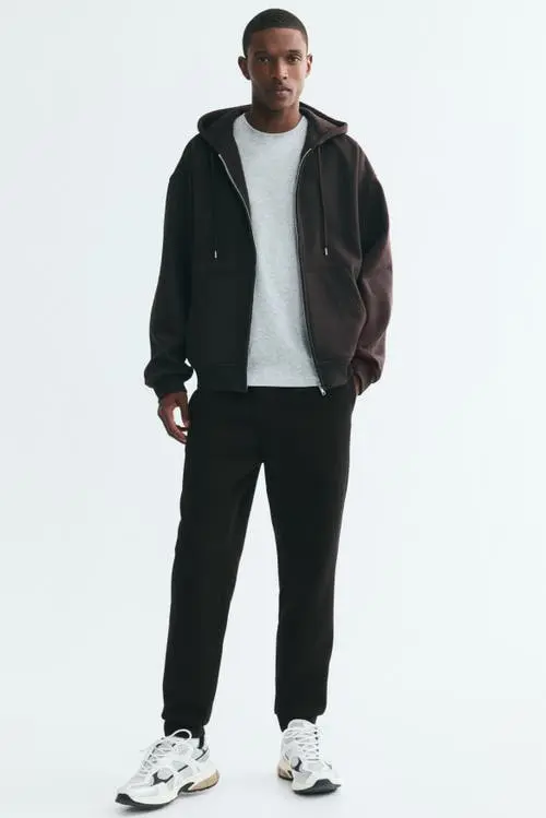 H&M Regular-fit Interlock Sweatpants - Black