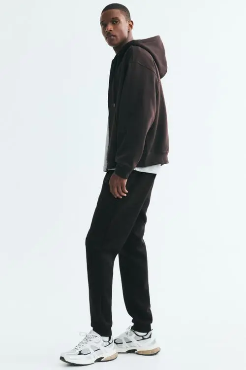 H&M Regular-fit Interlock Sweatpants - Black