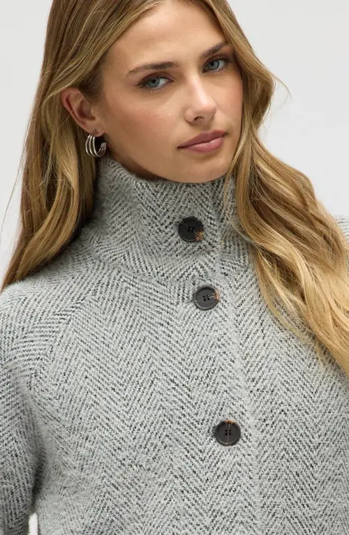 NVLT Eyelash Knit Knee Length Coat - Herringbone