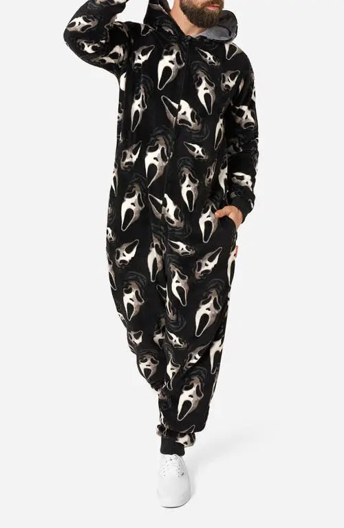 Opposuits Ghostface Hooded Fleece Jumpsuit