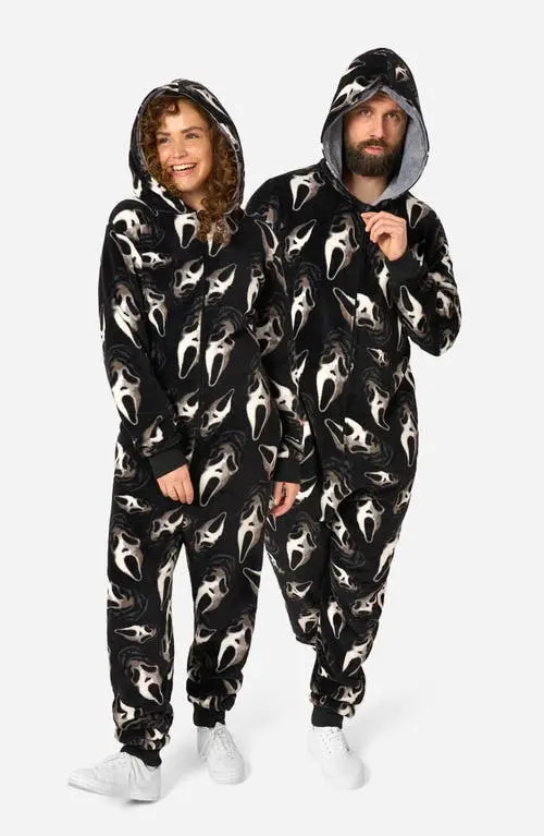 Opposuits Ghostface Hooded Fleece Jumpsuit