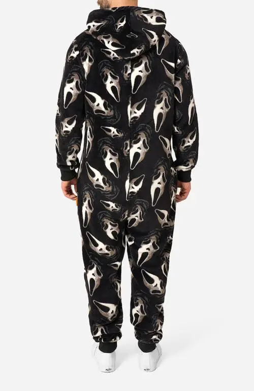 Opposuits Ghostface Hooded Fleece Jumpsuit