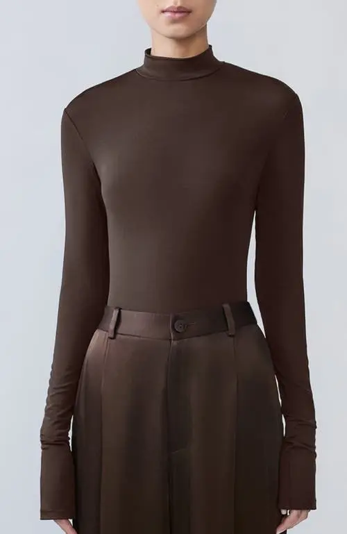Lapointe Jersey Mock Neck Bodysuit
