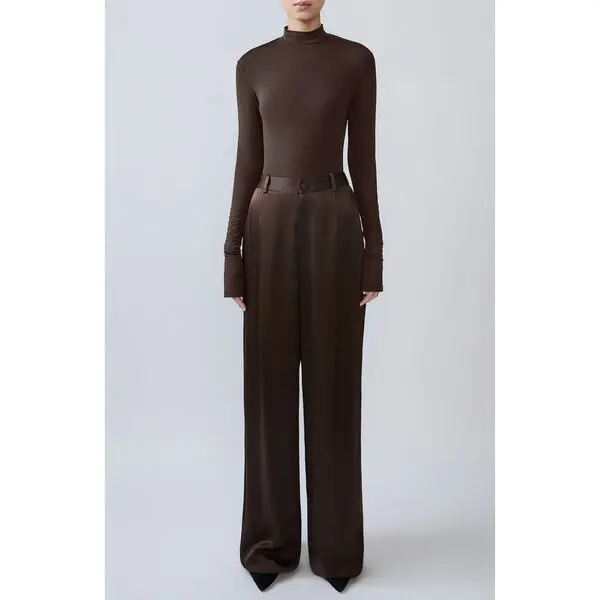 Lapointe Satin Relaxed Pleated Pant