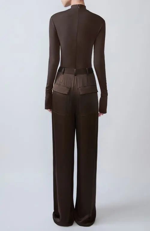 Lapointe Satin Relaxed Pleated Pant
